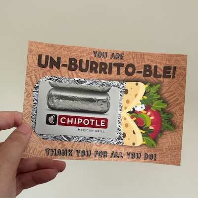 Printable Burrito Gift Card Holder - Etsy