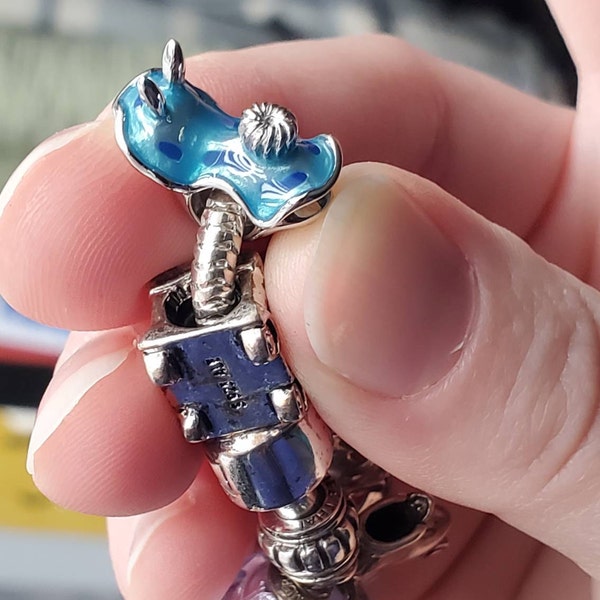 Sterling Silver Whale Shark Charm With Enamel & Swarovski Crystals ...