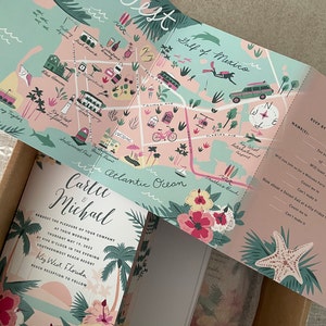 Wedding Invitation Map Tri-fold Invitation Key West | Etsy