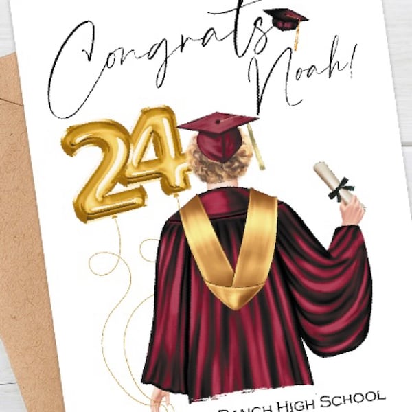 PERSONALIZED GRADUATION Card for Class of 2025 Congratulations Graduate ...