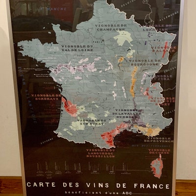 Map of Departments and Regions of France 2024 Map of France 50x70 Cm 19 ...