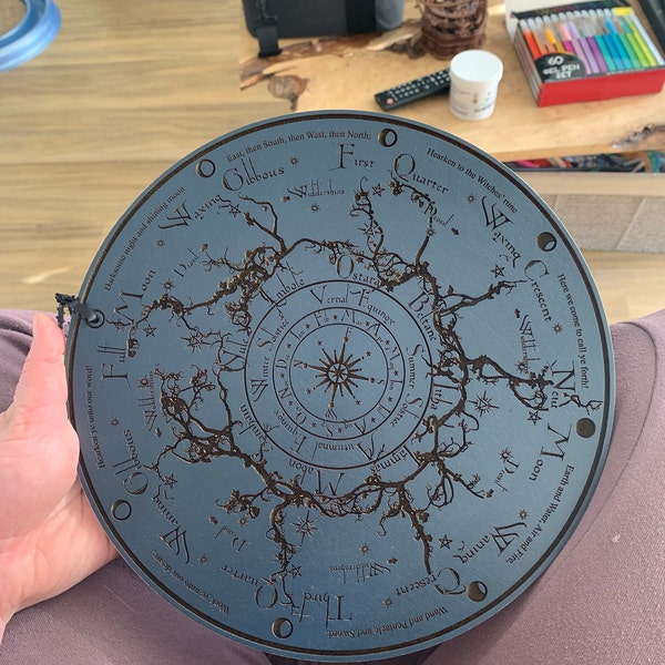 Wheel of the Year Deep Laser Carved Hand Finished Calendar Altar Tile ...