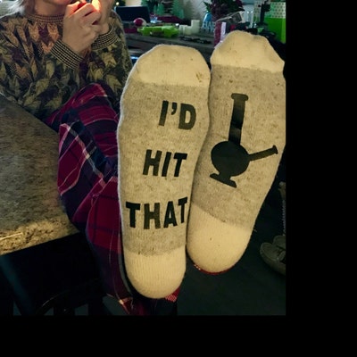 I'd Hit That ... With a Silhouette of a Bong word Socks Funny Socks ...