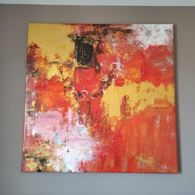 Gold Leaf Painting,gold Foil Painting,painting on Canvas,acrylic ...