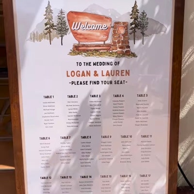 Editable National Park Seating Chart Template Mountain Seating Chart ...