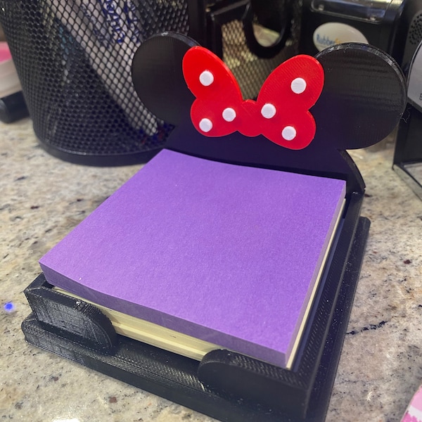 Minnie Mouse 3D Printed Disney Sticky Note Holder for Desk, Work ...