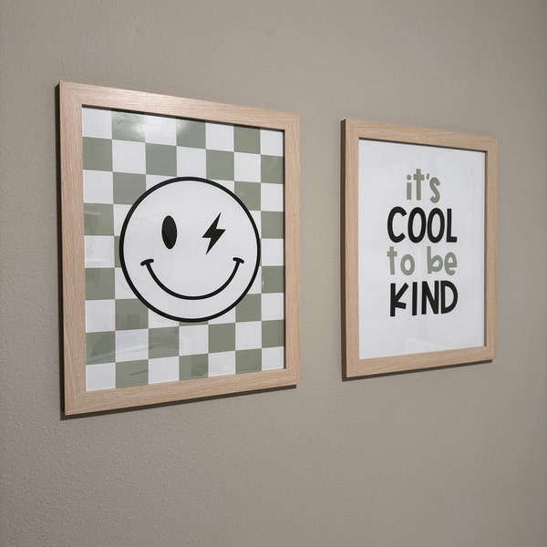 It's Cool to Be Kind Smiley Gallery Set, Downloadable Print, Kids Room ...