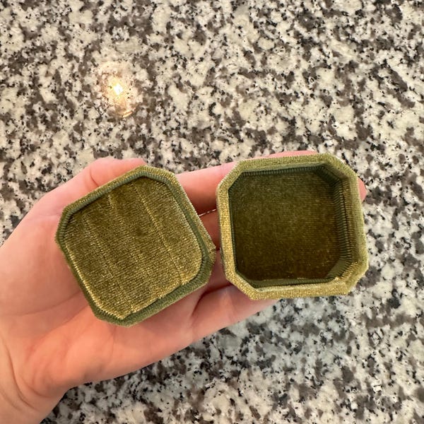 Square Velvet Jewelry Box by Caitlyn Minimalist • 1, 2, & 3 Slot Ring ...