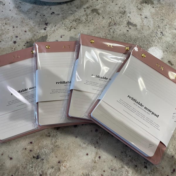 REFILLABLE NOTEPAD With a Matching Pen/personalised Refillable Notepad ...