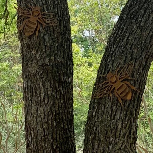 Large Metal Bee Art | Metal Bee Sculpture | Bee Sign | Honey Bee ...