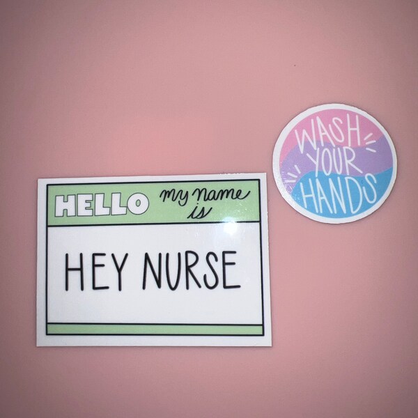 Hello My Name is Hey Nurse Vinyl Sticker, Funny Nurse Humor Sticker ...