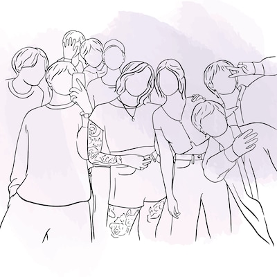 MEMORIAL GIFT, Memorial Portrait, Digital Art, Line Drawing, Family ...