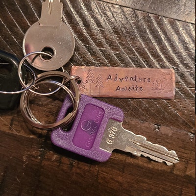 Happy Camper Keychain. Trailer Keys, Camping, Rv, Adventure Awaits Etc ...