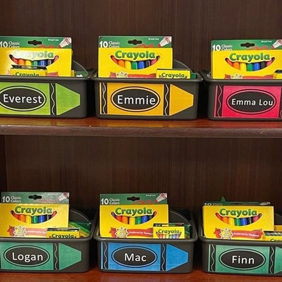 Crayon Name Tags Crayon Desk Plate Student Desk Plates Printable ...