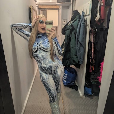 Neon Skeleton Costume, Sexy Skeleton Bodysuit, Skeleton Catsuit Woman ...