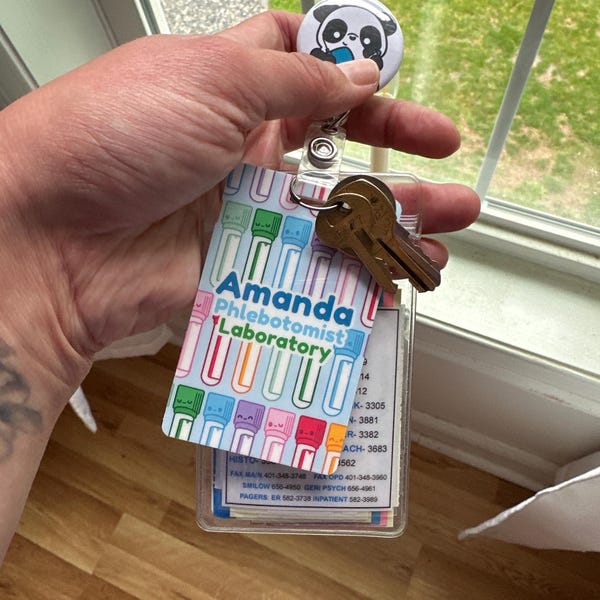 Blood Tube Badge Back, Custom Name Tag for Clinical Laboratory ...