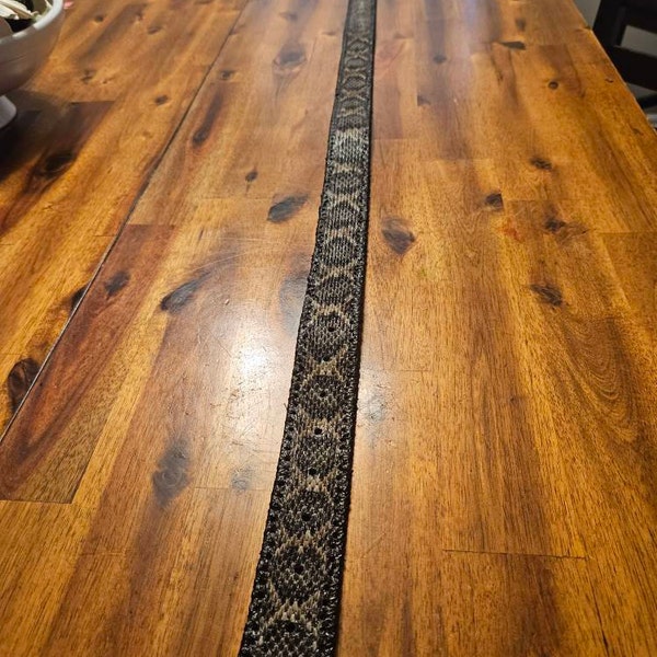 Timber Rattlesnake Skin Covered Leather Belt . Upto 44 - Etsy