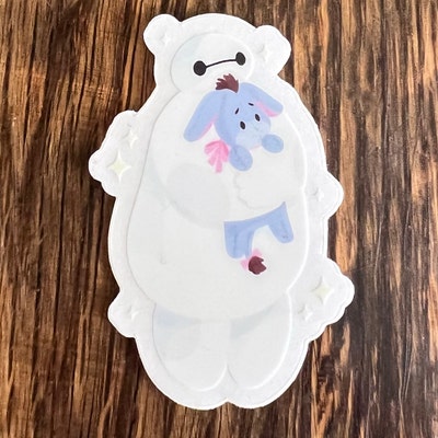 Baymax With Eeyore Plushie Transparent Laptop Sticker/ Big Hero 6 Pooh ...