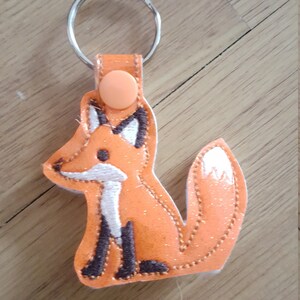 Fox Key Fob, Machine Embroidery Design, ITH, in the Hoop, Key Ring ...
