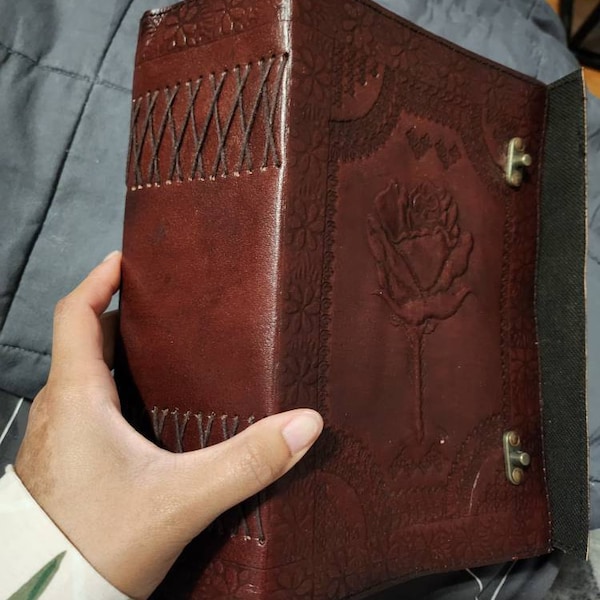 Rose Flower Leather Journal Embossed Diary Notebook Sketchbook ...