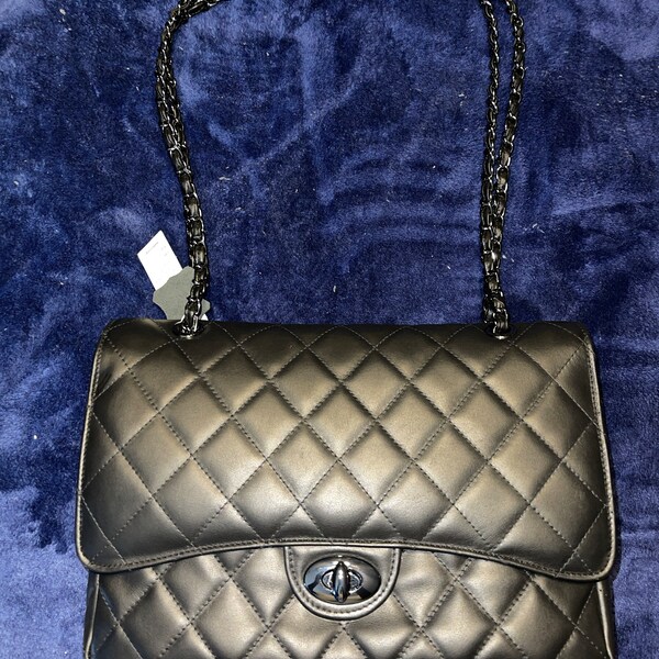 Classic Style XL DIAMONDS Genuine Leather Shoulder Bag, Quilted Elegant ...