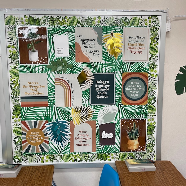 Growth Mindset Editable Classroom Printable Posters, Modern Boho ...