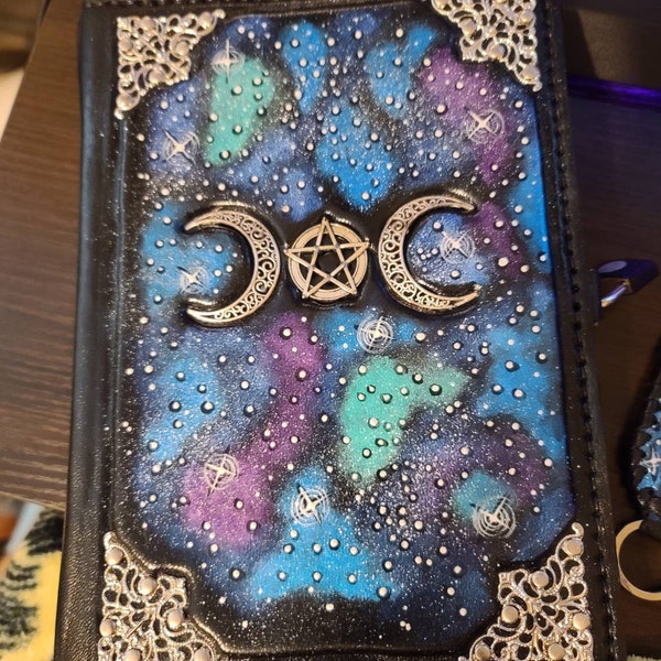 3D Leather Refilable Notebook, Magic Ritual,galaxy,leather Grimoire ...