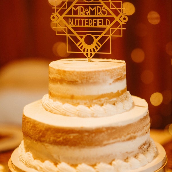 Custom Art Deco Cake Topper, Vintage Wedding Cake Topper, Spring ...