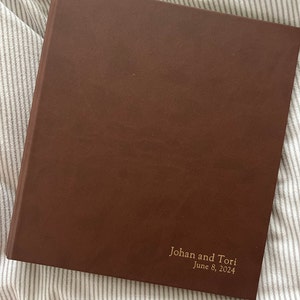 Officiant Binder With Natural Linen Personalized Gold Embossed Wedding ...