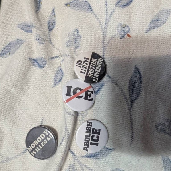 4 Set Immigration ICE Protest Pins Pro-immigrant Buttons Anti-racist ...