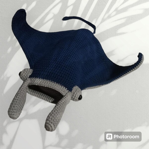 CROCHET PATTERN Manta Ray | Jacque the Manta Ray With Handkerchief ...
