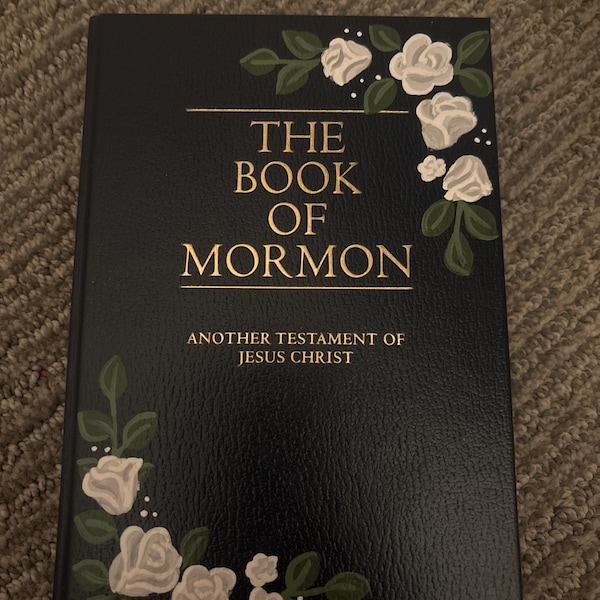 Custom Painted Book of Mormon - Jesus | White Frame or Floral | Boys ...