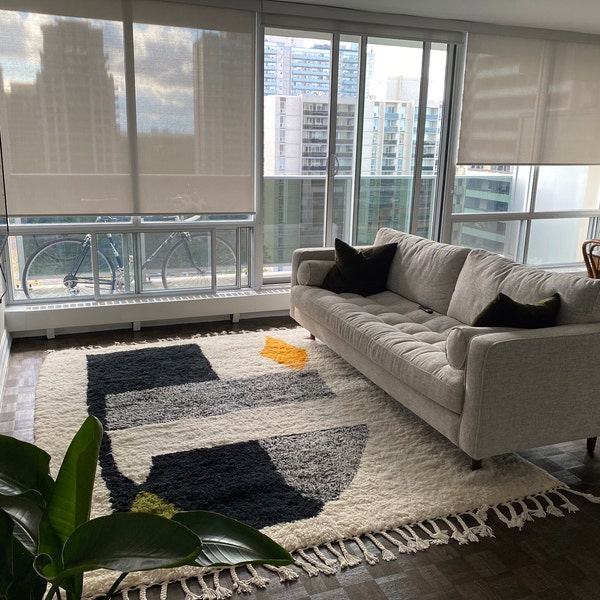 BNIN | 9x5 Ft | 2,8x1,5 M | Moroccan Colorful Rug | 100% Wool Handmade ...