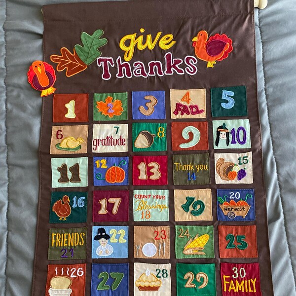 Thanksgiving Countdown "give Thanks" Gratitude Advent Calendar Wall ...