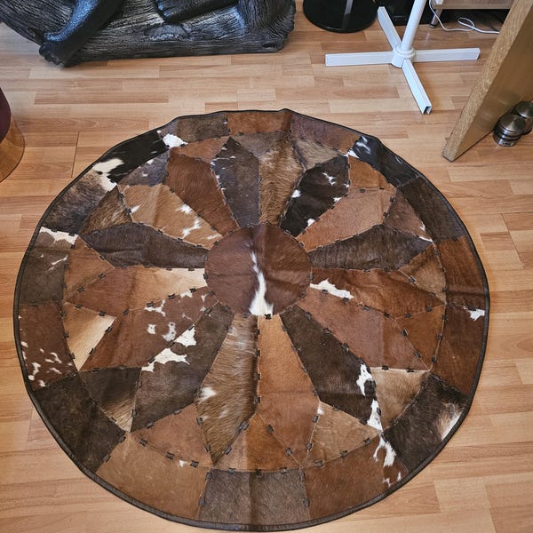 Natural Cowhide Leather Area Rug | Handmade Cowhide Patchwork Carpet ...