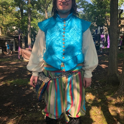 Renaissance Men's Pirate/peasant Weskit Red & Black - Etsy