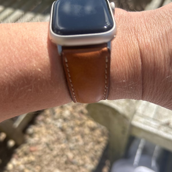 Brown Color Leather Apple Watch Band, 45mm, 41mm, 44mm, 49mm for Series ...