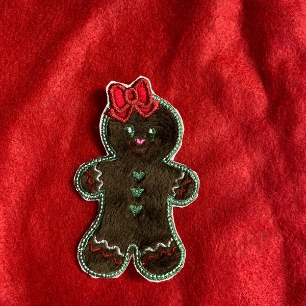 Gingerbread Girl Machine Embroidery Applique Design, Christmas ...