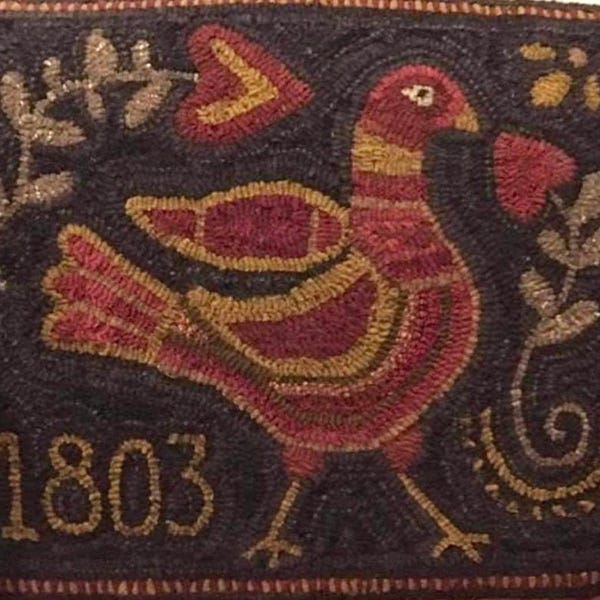 Redware Rooster (small) - A Rhonda Thomas Original Primitive Rug ...