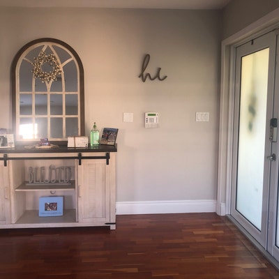 HI Sign, Wall Deocr, Front Door Sign, Greetings Sign, Wood Sign, Spring ...