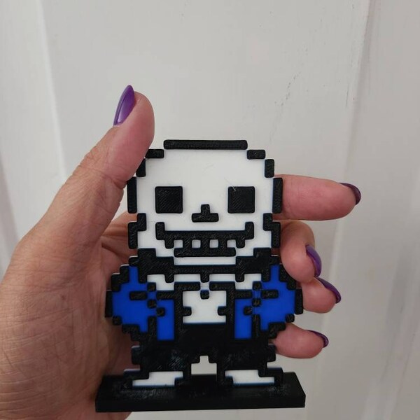 Undertale Sans Figure Stand - 3D Printed Figurine, Gaming Desk ...