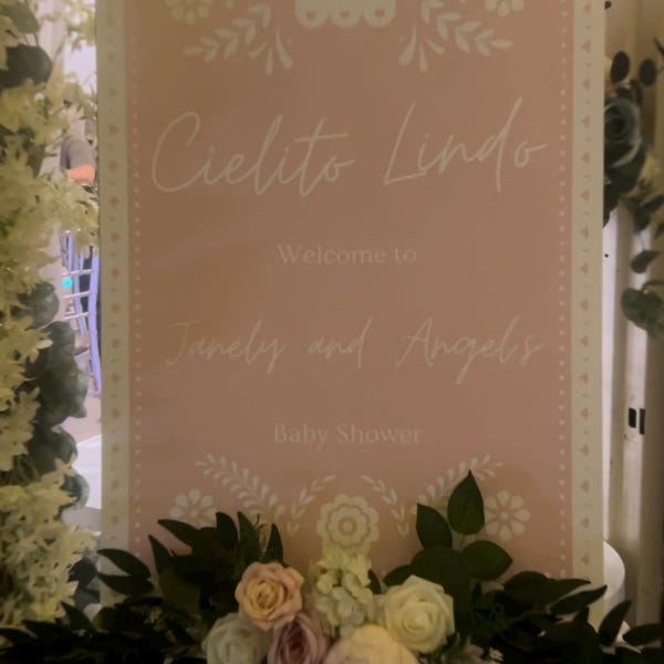 Dusty Blue Cielito Lindo Sign, Cielito Lindo Baby Shower Welcome Sign ...