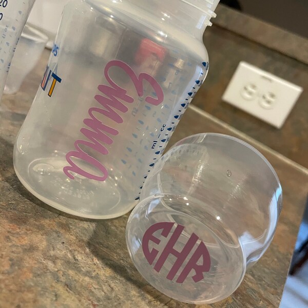 Baby Bottle Label | Custom Decal | Custom Vinyl Decal | Monogram Vinyl ...