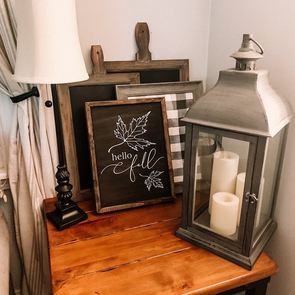 Hello Fall Laser 3D Wood Sign | Fall Wood Sign | Wooden Sign | Fall ...