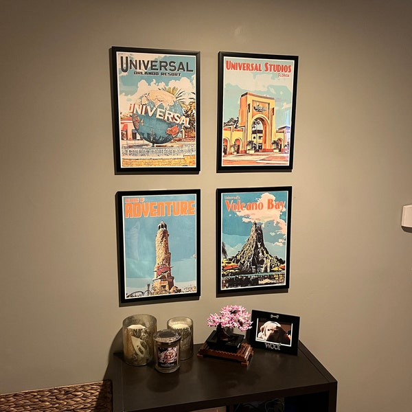 Universal Orlando Retro Poster Prints, Set of Four Vintage Style ...