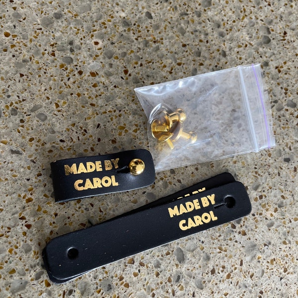 Personalized Leather Tags, Rivet Tags, Labels for Knitting, No Stitch ...