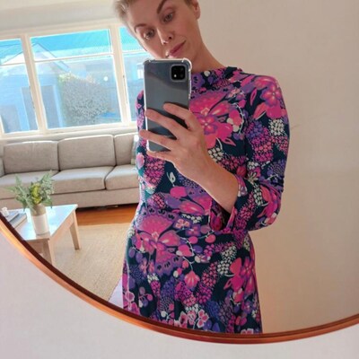 WOW Original Vintage 1980s MAGENTA Pink Lame 1980s Ra Ra Party Dress UK ...