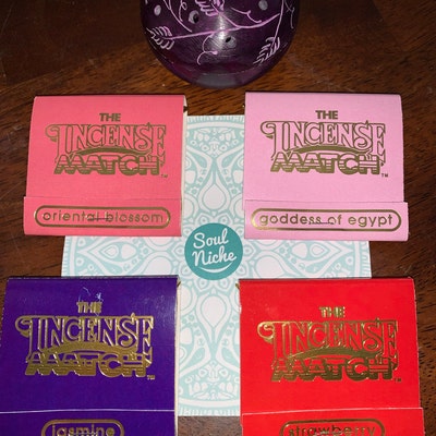 Floral Match Set 4 Incense Matches & Burner Incense Matches Scented ...