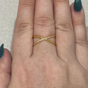 Pave X Ring by Caitlynminimalist Criss Cross Diamond Ring Eternity Ring ...