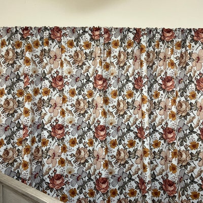 Vintage Floral Curtains Vintage Flowers Blackout Curtains Custom Sheer ...